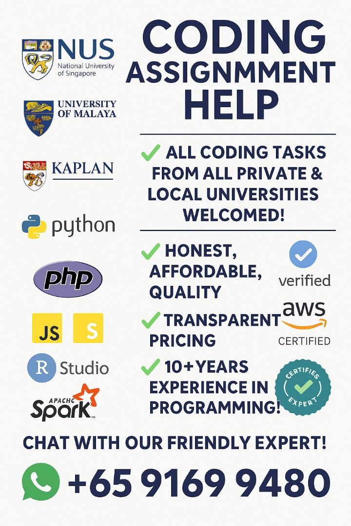 Programming / Coding Assignment Help | Python, SQL, Linux, JavaScript, C++, MATLAB, SPSS, Revit ...
