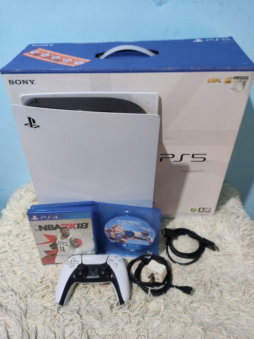 PS5 OG Disc Ed w/ Box 1 orig controller 2 Physcal Game, Video Gaming ...