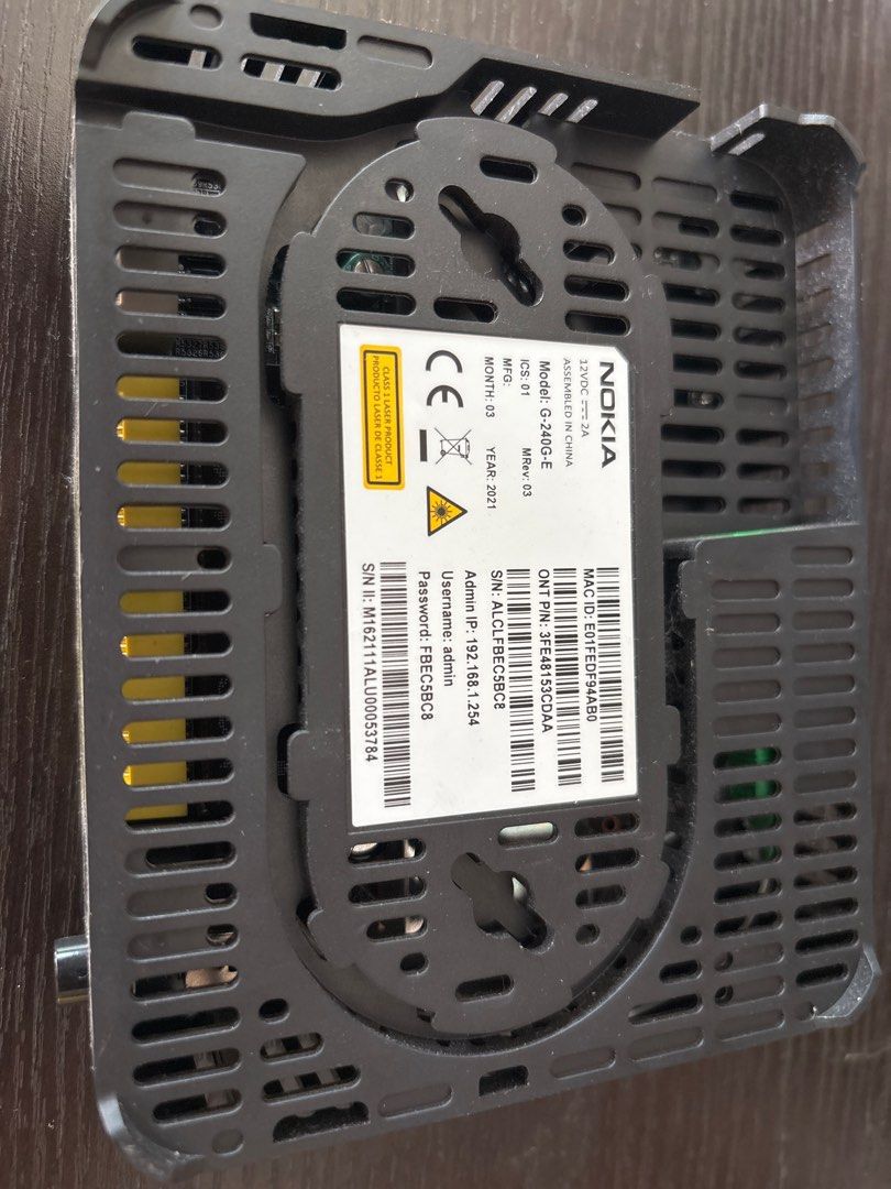 Singtel Nokia Optical Network Router G-240G-P, Computers & Tech, Parts ...