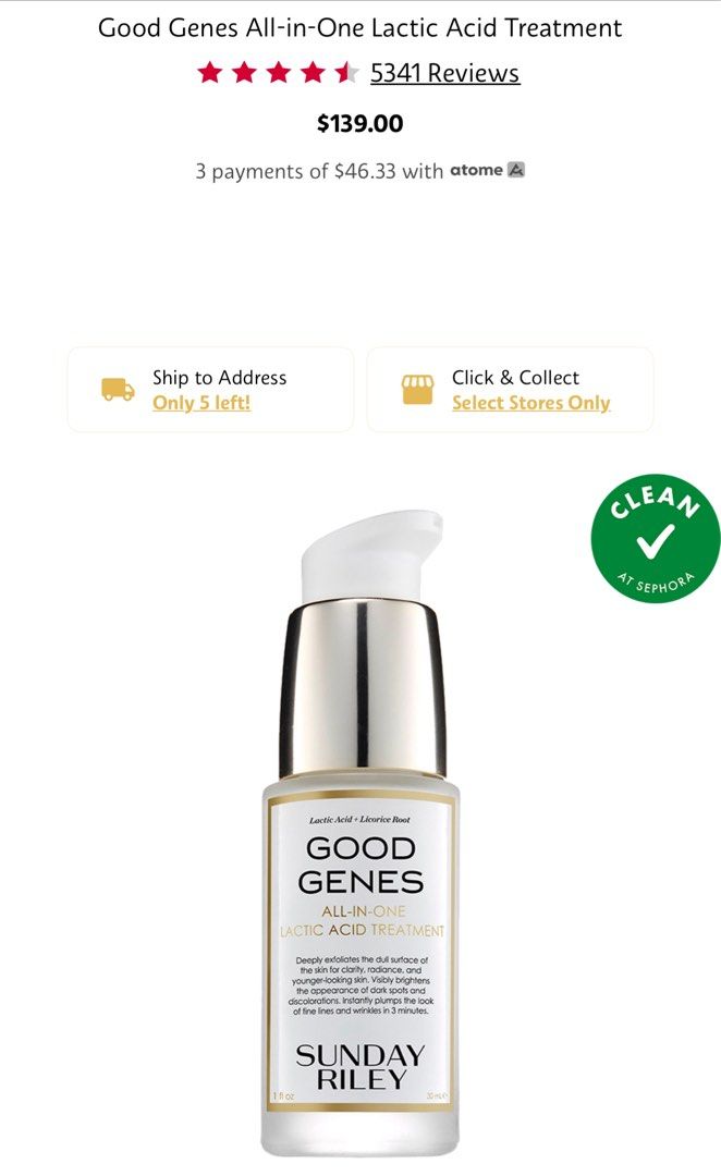 Sunday Riley Good Genes Serum 30ml, Beauty & Personal Care, Face, Face ...