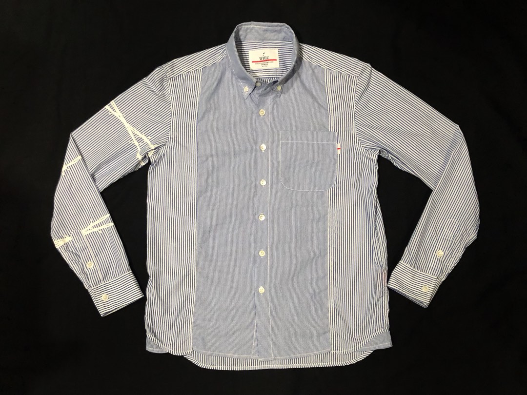 WHIZ LIMITED “Wire” Patchwork L/S Oxford Shirt MADE IN JAPAN, Men's ...