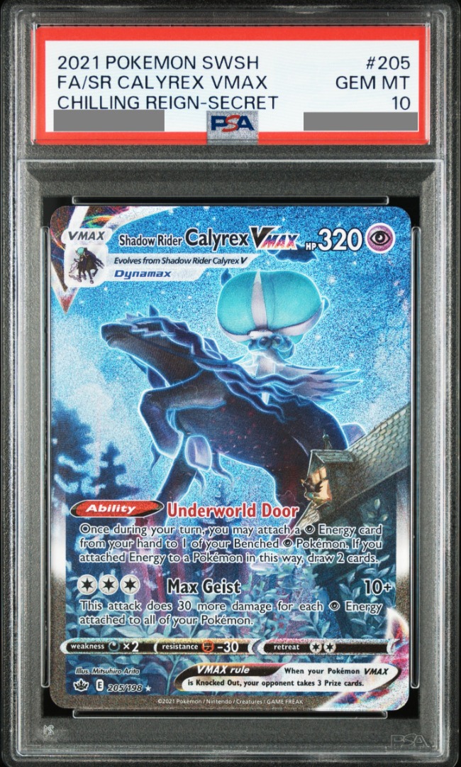2021 Pokemon Shadow Rider Calyrex Vmax FA Chilling Reign Secret #205 ...