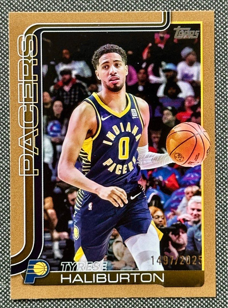 2025 NBA TYRESE HALIBURTON /2025 Topps Basketball Gold Border, Hobbies ...