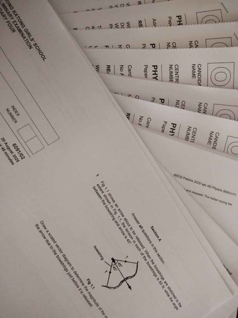 Hard Copy Pure Physics 2025 Prelim exam papers & other years O Level ...