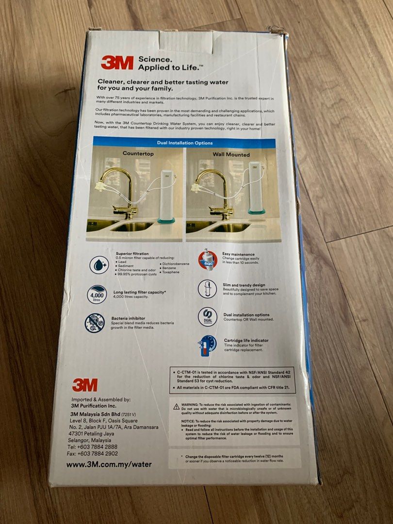 3M Countertop Drinking Water System 3M CTM-01, TV & Home Appliances ...