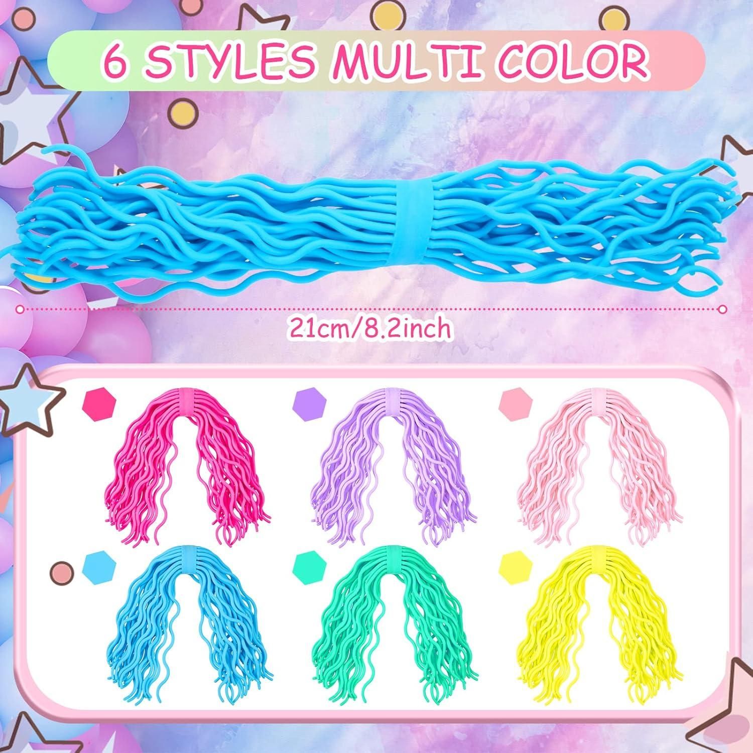 6 Pieces Stretchy Spaghetti Ball Fidget String Noodles Sensory Toy ...