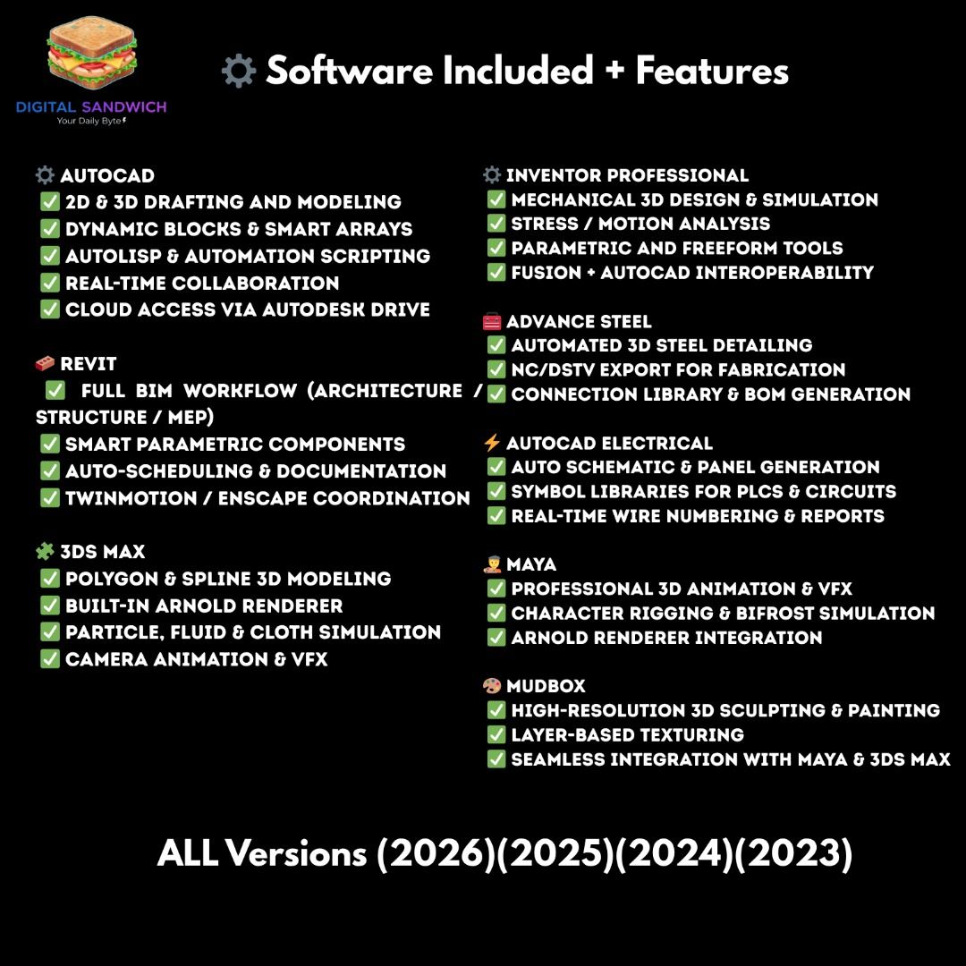 🔥 Autodesk All Apps (2026 | 2025 | 2024 | 2023) | AutoCAD • Revit ...