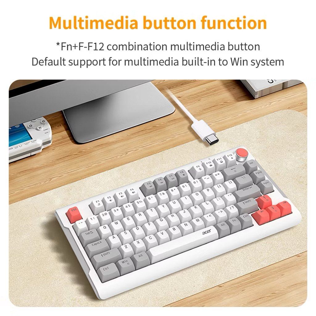 Acer Wired Mechanical Keyboard - White, Computers & Tech, Parts & Accessories, Computer Keyboard ...