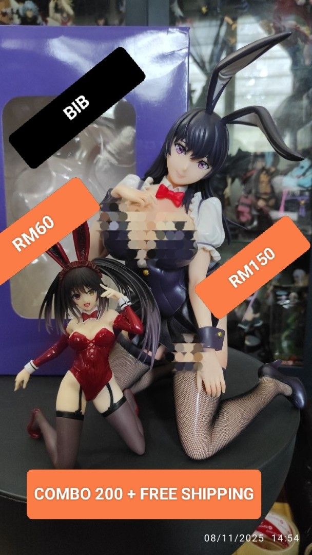 Aina Bunny Ver. - BINDing 1/4 PVC figure (bootleg) and Tokisaki Kurumi ...