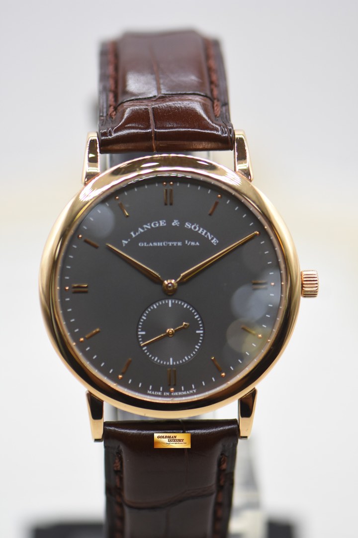 a.lange & SOHNE SAXONIA SUB-SECOND 37mm ROSE GOLD IN LEATHER MANUAL ...