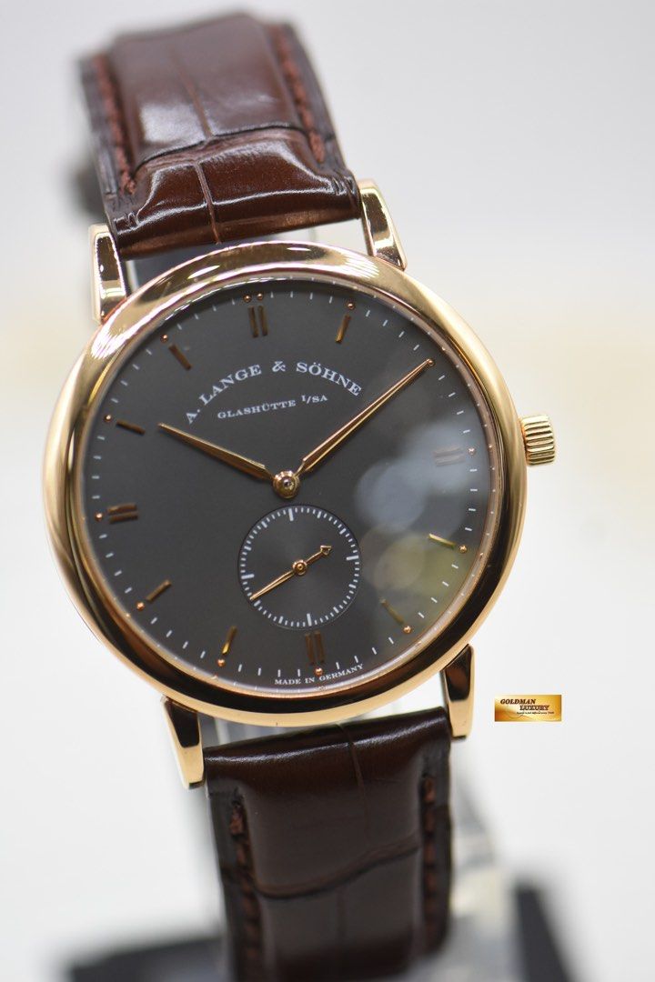 a.lange & SOHNE SAXONIA SUB-SECOND 37mm ROSE GOLD IN LEATHER MANUAL ...