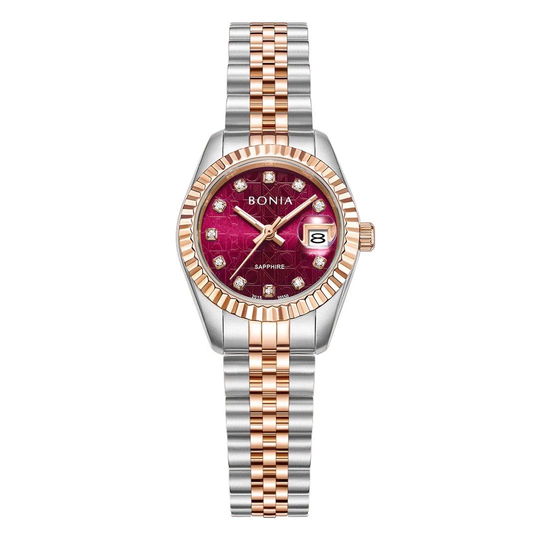 BONIA NOBLE WOMEN ELEGANCE 26MM BNB10550-2667 WINE BURGUNDY, Women's ...