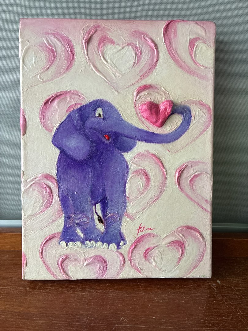 Elephant Painting by Celine Faureau, Hobbies & Toys, Stationery & Craft ...