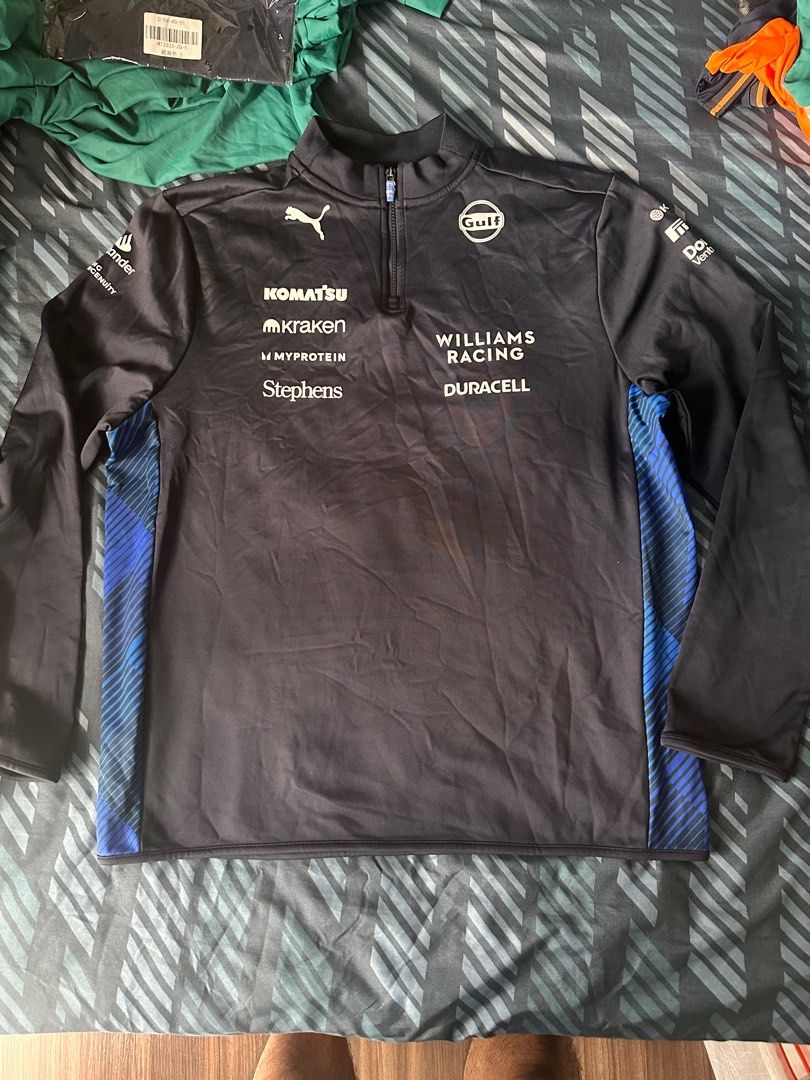 F1 Puma x Williams Racing 2025 1/4 Zip Midlayer, Men's Fashion, Coats ...