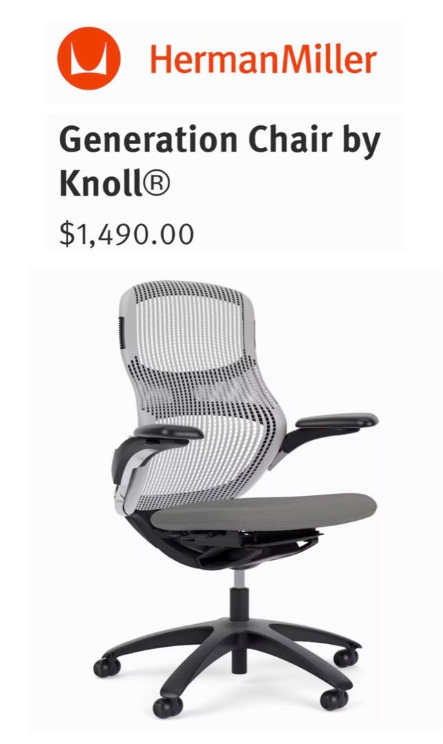 Herman Miller , Knoll Generation chair, Furniture & Home Living ...