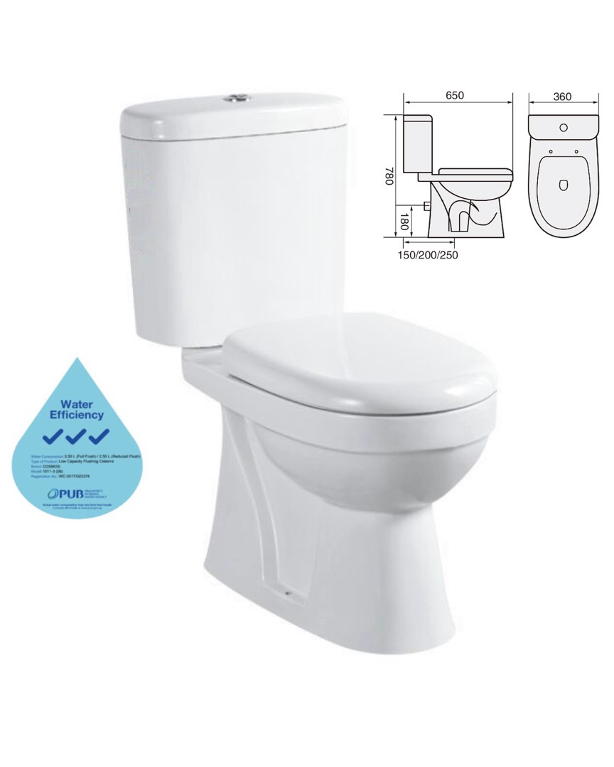 🔥HOT SELLING🔥COSMOS 1004 two-piece Toilet Bowl with FREE Installation, Furniture & Home Living ...