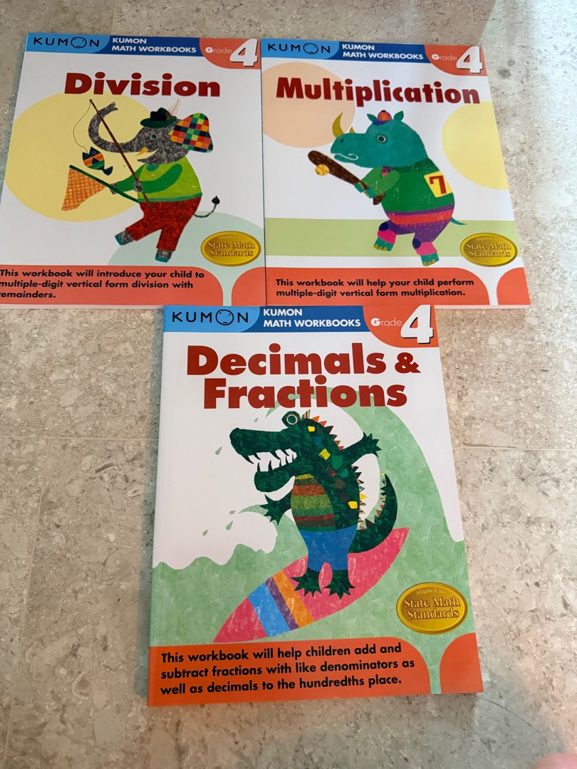 Kumon Grade 4 Math Workbooks - Division, Multiplication, Decimals ...