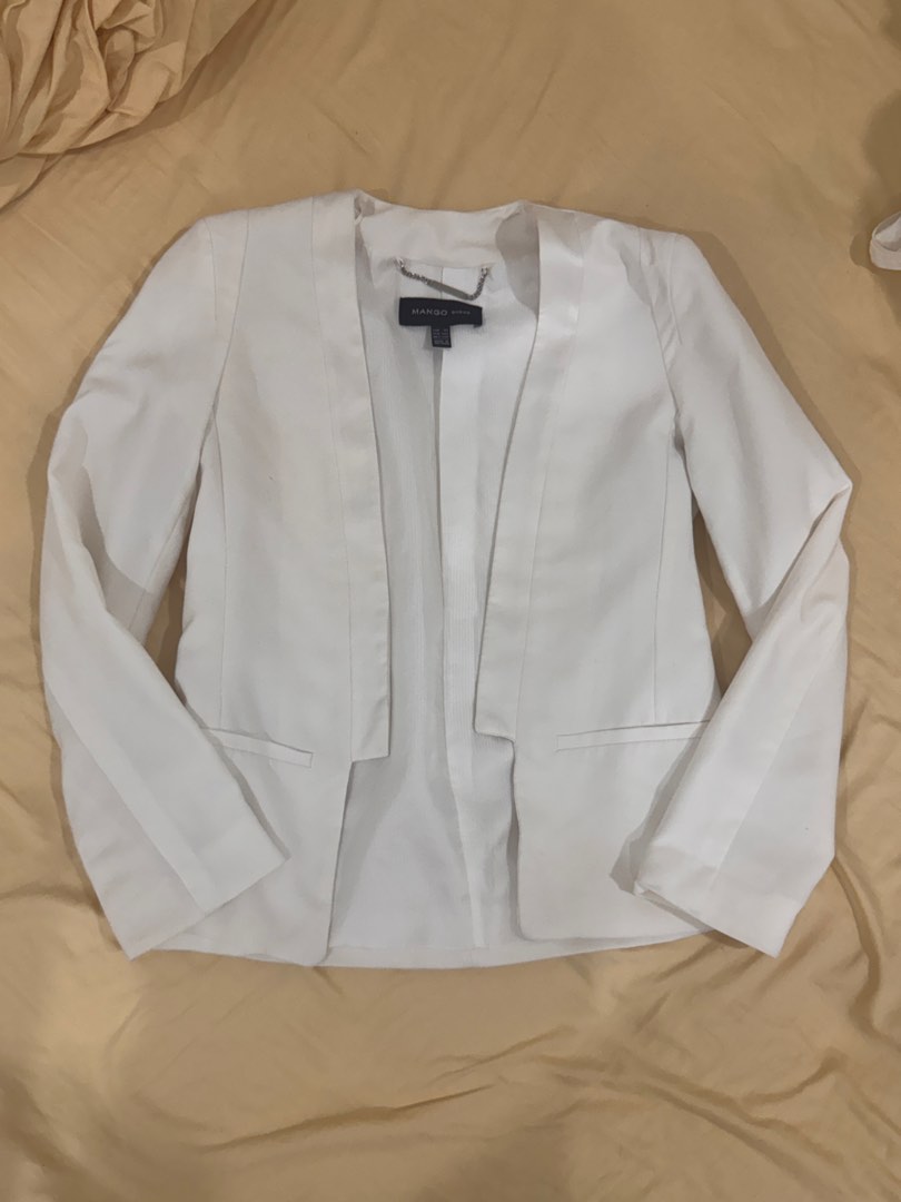 MNG mango white coat, Women's Fashion, Coats, Jackets and Outerwear on ...
