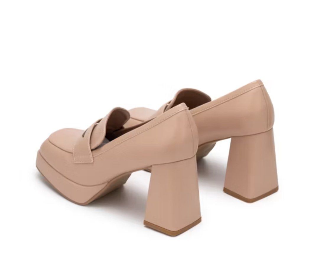 NOSE brand __ Platform Chunky Heel Pump - Khaki, Women's Fashion ...