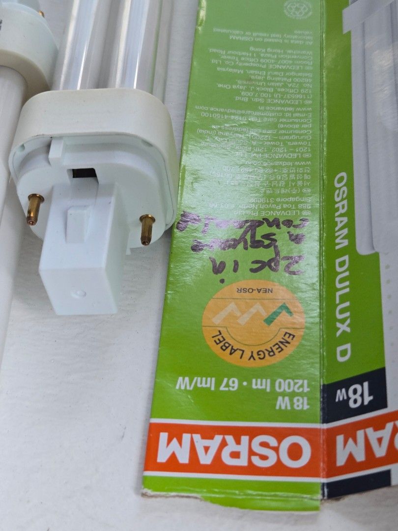 Osram Dulux D 18W Compact Fluorescent Light Bulbs, Furniture & Home ...
