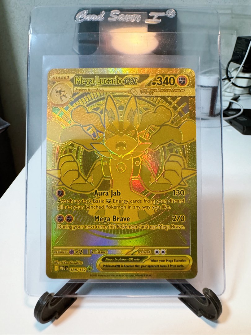 Pokemon Mega Lucario EX Gold english card Mega Evolution MUR 188/132 ...