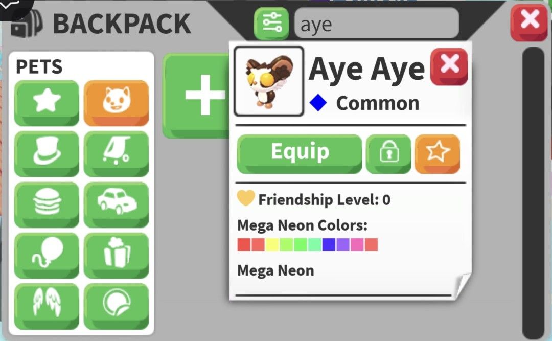 [RM3 EACH] Roblox Adopt Me Mega Neon Aye Aye (Halloween 2025 Pet ...