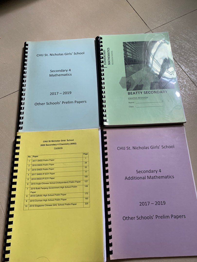 Secondary 4 Prelim Papers - Chemistry, Mathematics & Additional ...