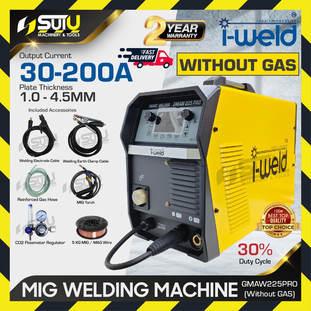 [WITHOUT GAS] I-WELD GMAW225PRO MIG Welding Machiner 30-200A, Furniture ...