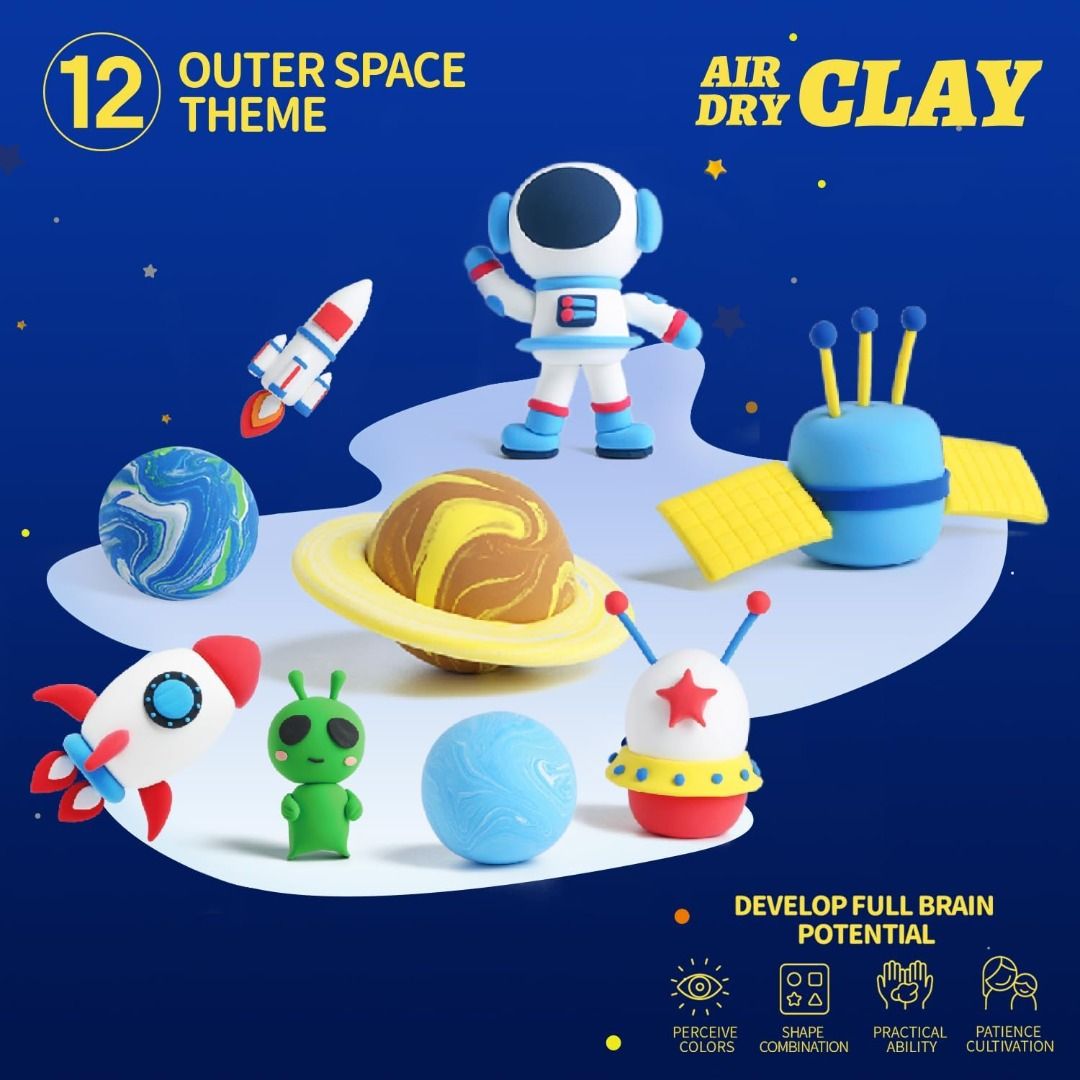 Air Dry Clay Kit Outer Space Modeling Clay Ultra Light Soft Non-Toxic ...