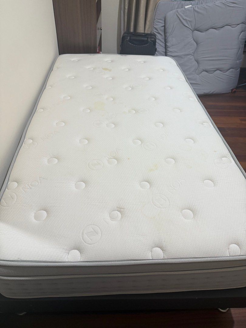 Bed frame + NOA Mattress - Super Single Size, Furniture & Home Living ...