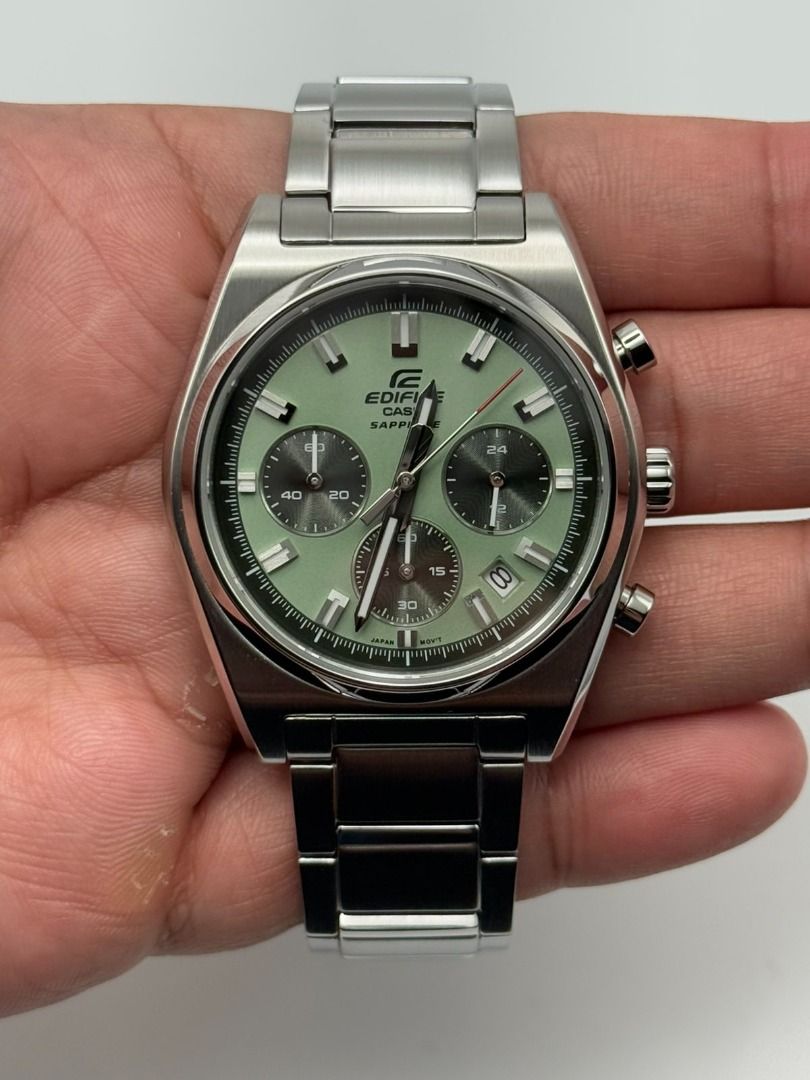 CASIO EDIFICE Chronograph Green Dial Stainless-Steel Men's Watch EFB ...