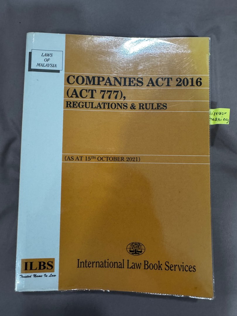 Companies Act 2016 (Act 777) Regulations & Rules, Hobbies & Toys, Books ...