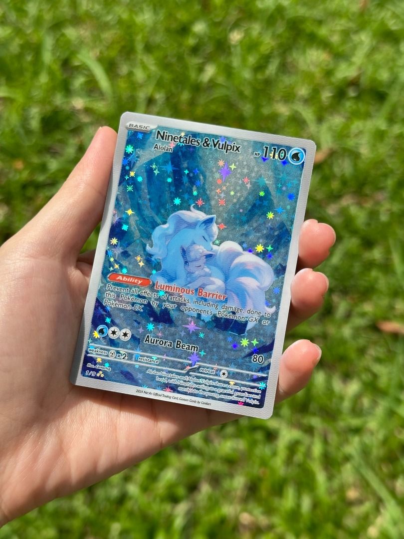 Custom Alolan Ninetales Vulpix Proxy Pokémon TCG card Cuddle Series ...