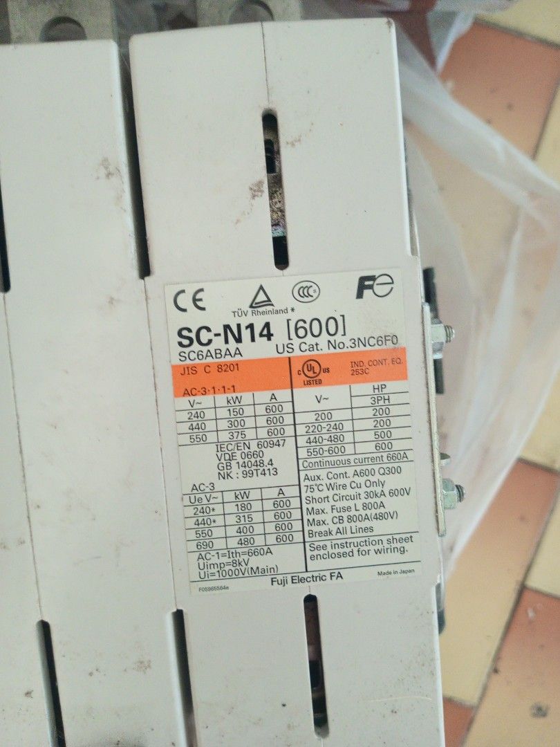 Fuji Electric SC-N14 [600] Contactor, Everything Else, Others on Carousell