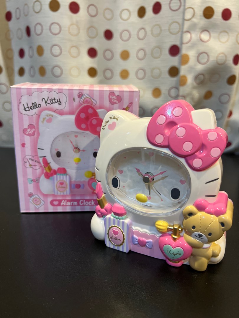 Hello Kitty Desk Alarm Clock, Furniture & Home Living, Home Decor ...