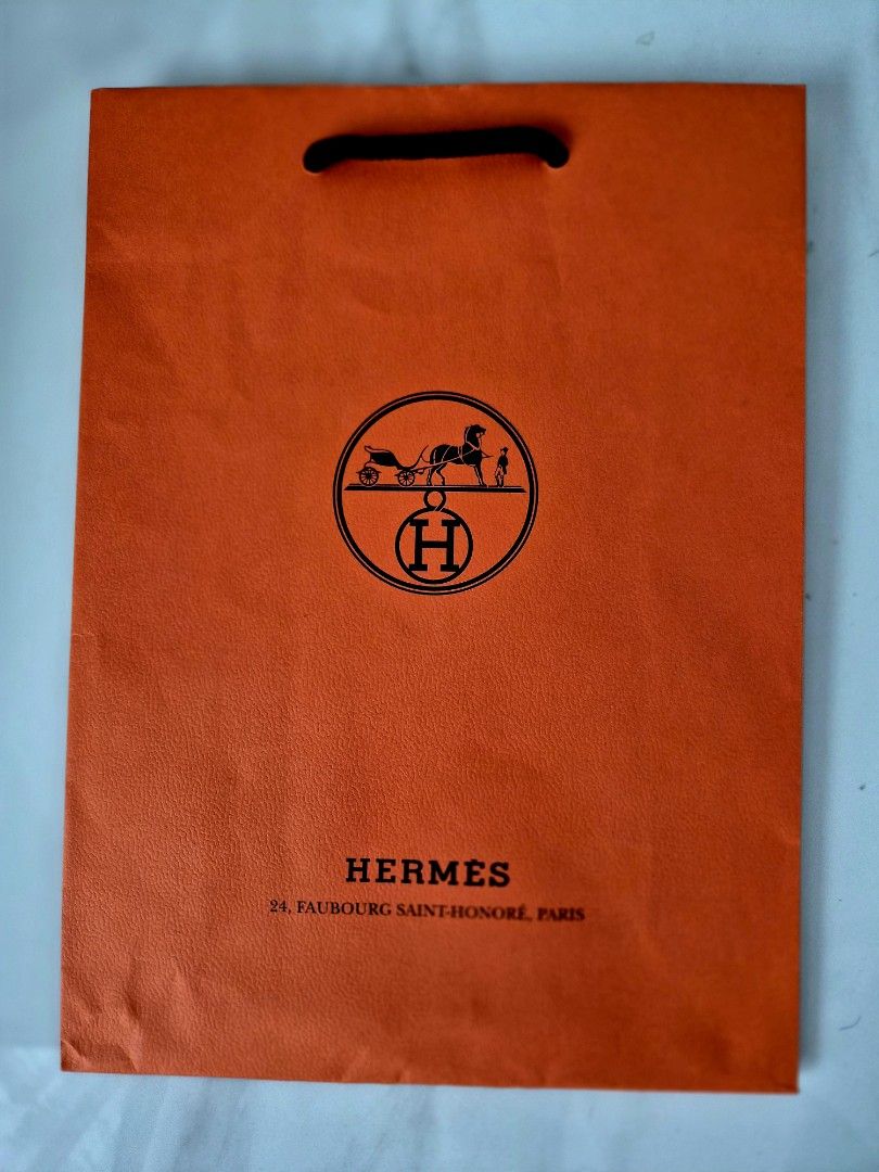 Hermes Orange Shopping Bag, Luxury, Bags & Wallets on Carousell