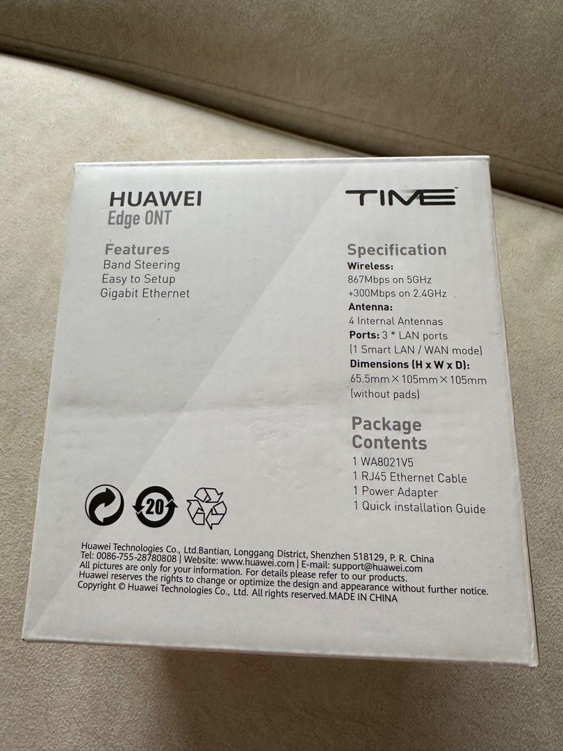 Huawei Edge ONT AC1200 WA8021V5 dual band mesh WiFi router, Computers ...