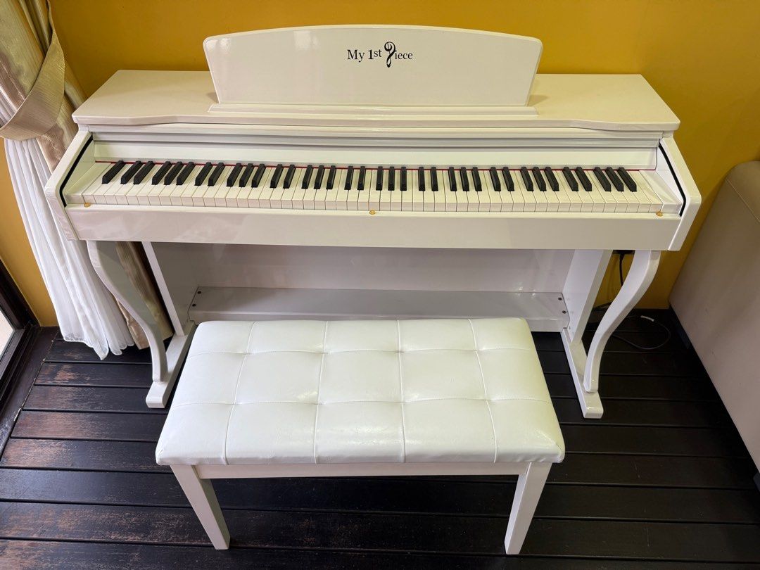 Lightly Used Working Keys All Ok My 1st First Piece MFP Digital White Piano with Bench MFP 1000 ...