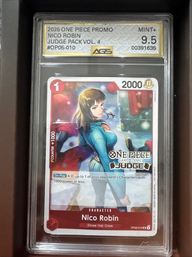 One Piece NICO ROBIN JUDGE Card Judge Pack Vol.4 AGS 9.5 MINT+, Hobbies ...