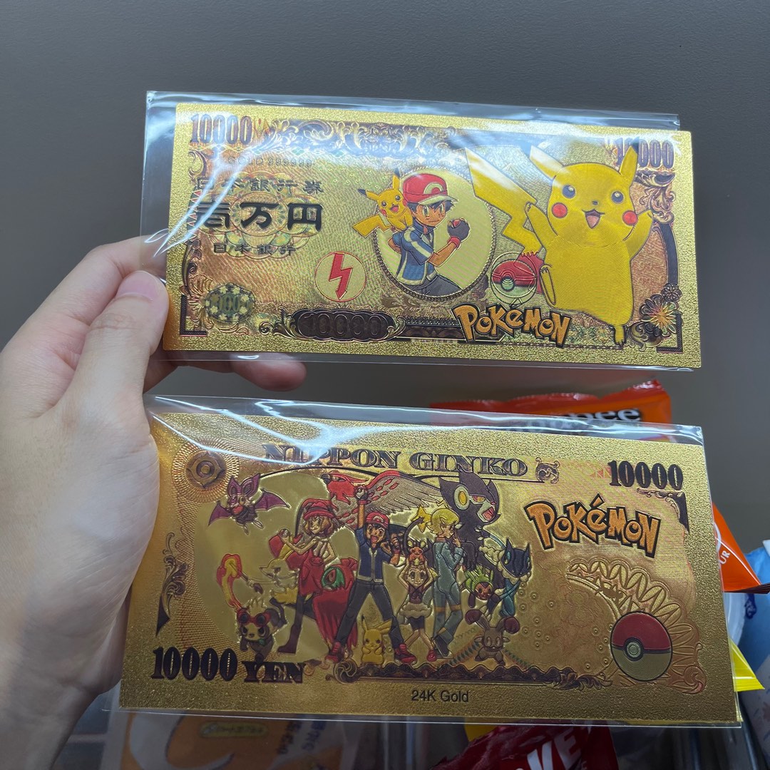 Pokemon pikachu Gold note commemorative coin, Hobbies & Toys ...