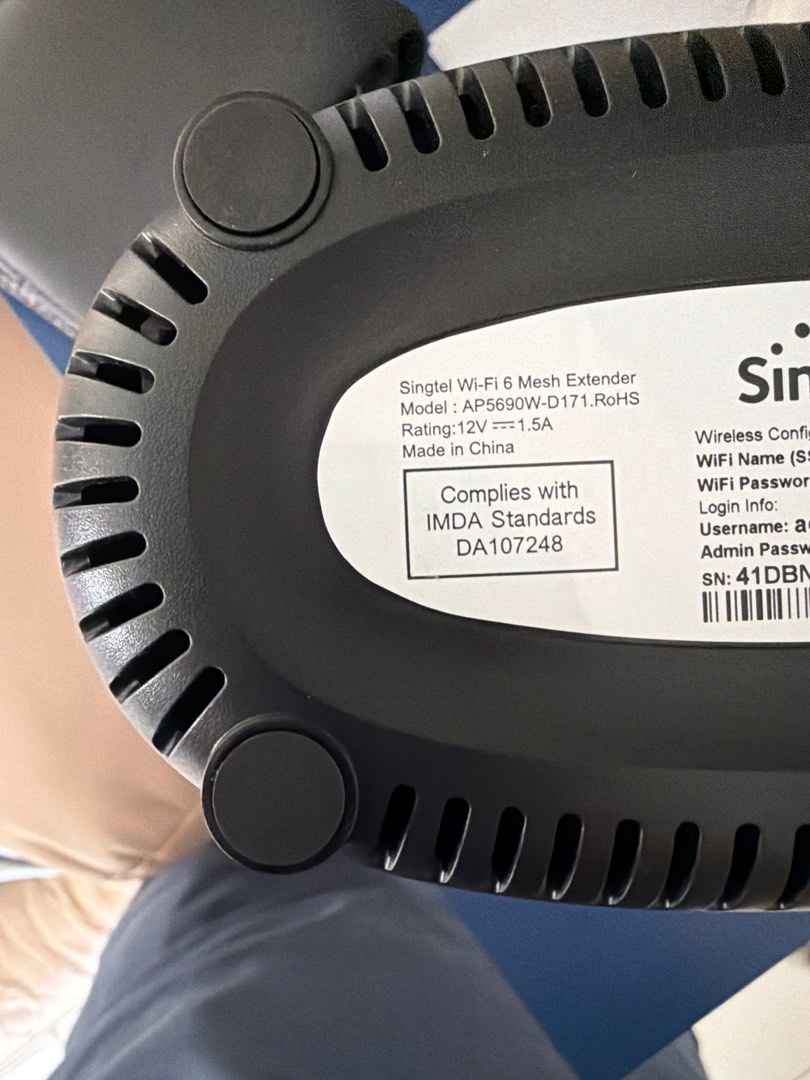 Singtel Wi-Fi 6 Mesh Extender AP5690W-D171, Computers & Tech, Parts ...