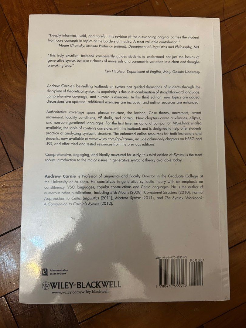 Syntax: A Generative Introduction, Third Edition, Hobbies & Toys, Books ...