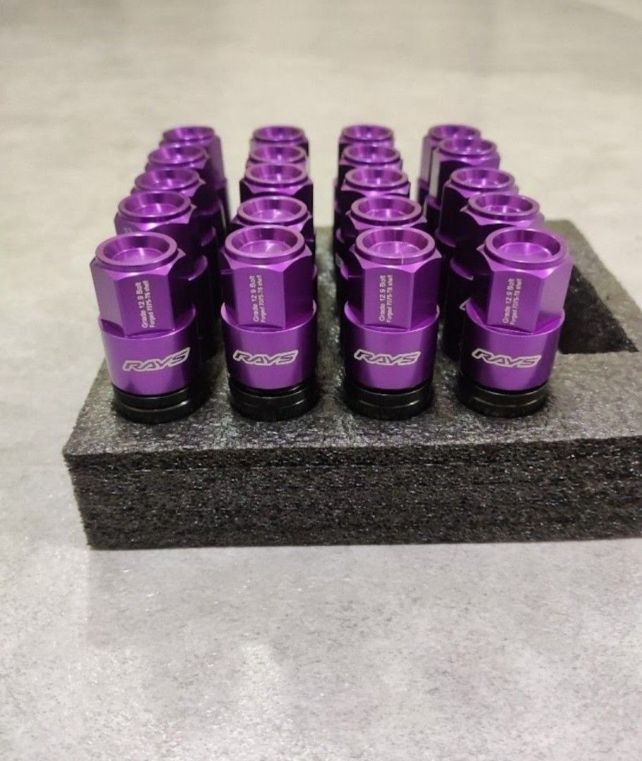 🛞🇩🇪🇪🇺 Benz BMW Audi VW 螺絲盒裝 purple EURO RAYS LUG BOLT PURPLE, 汽車配件, 車軚 ...