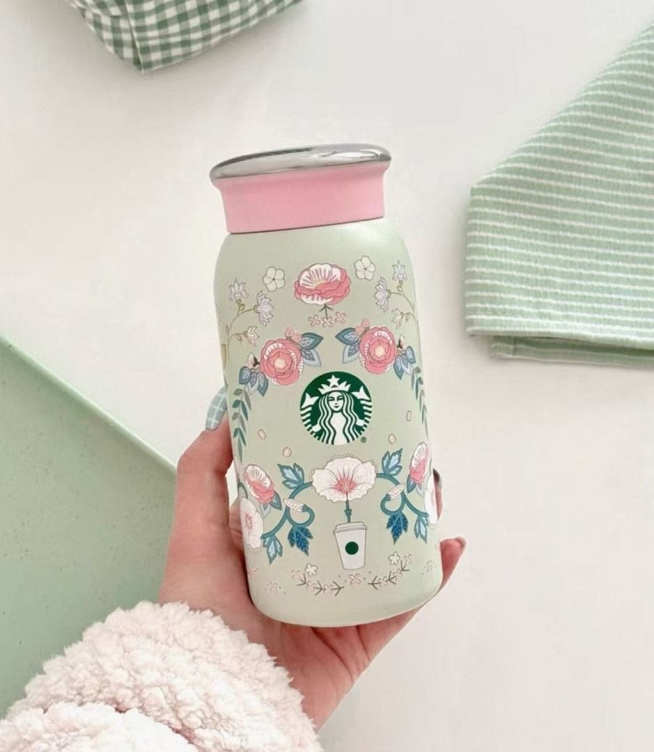 🍔 Starbucks 2025 Spring Limited Edition Spring Garden Style Embroidered Color-Blocked Insulated ...