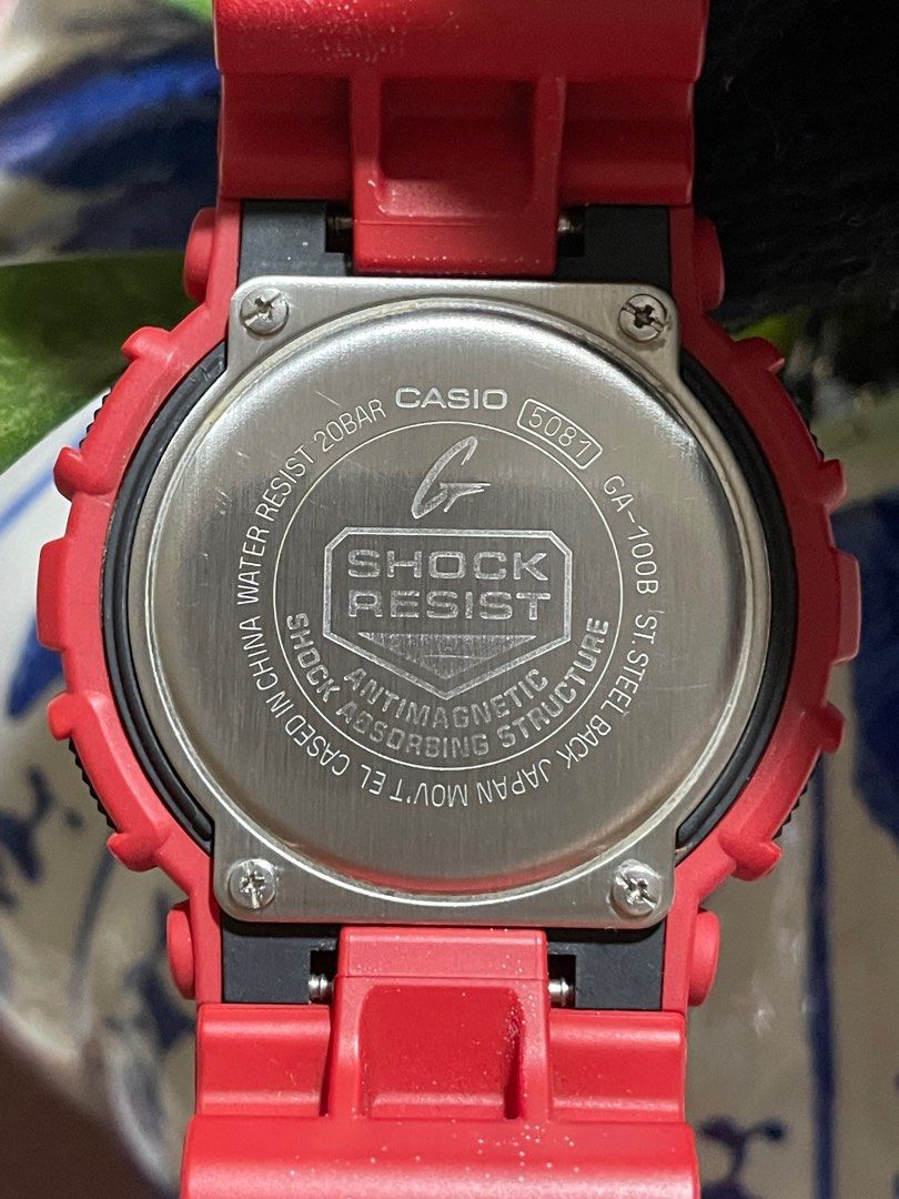 AUTHENTIC CASIO G-SHOCK GA-100B-4ADR RED WATCH CONDITION 9.7/10 WATCH ...