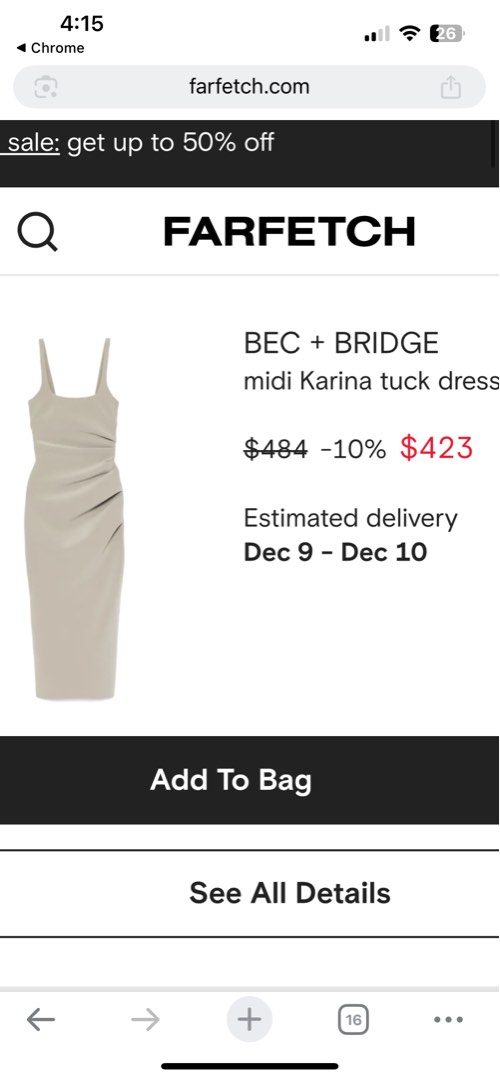 BEC + BRIDGE Karina Midi Tuck Dress AUTH, Women's Fashion, Dresses ...