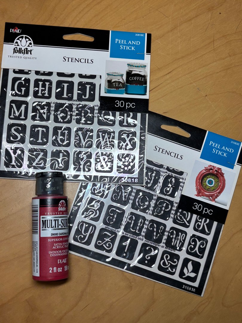 Brand New ALL FolkArt USA Peel & Stick Alphabet Letters Stencils and ...