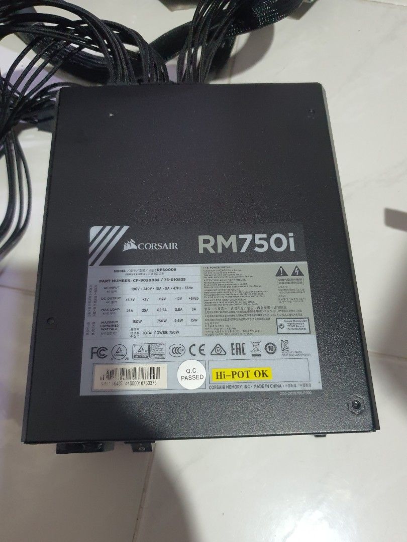 Corsair RM750i Power Supply, Computers & Tech, Parts & Accessories ...