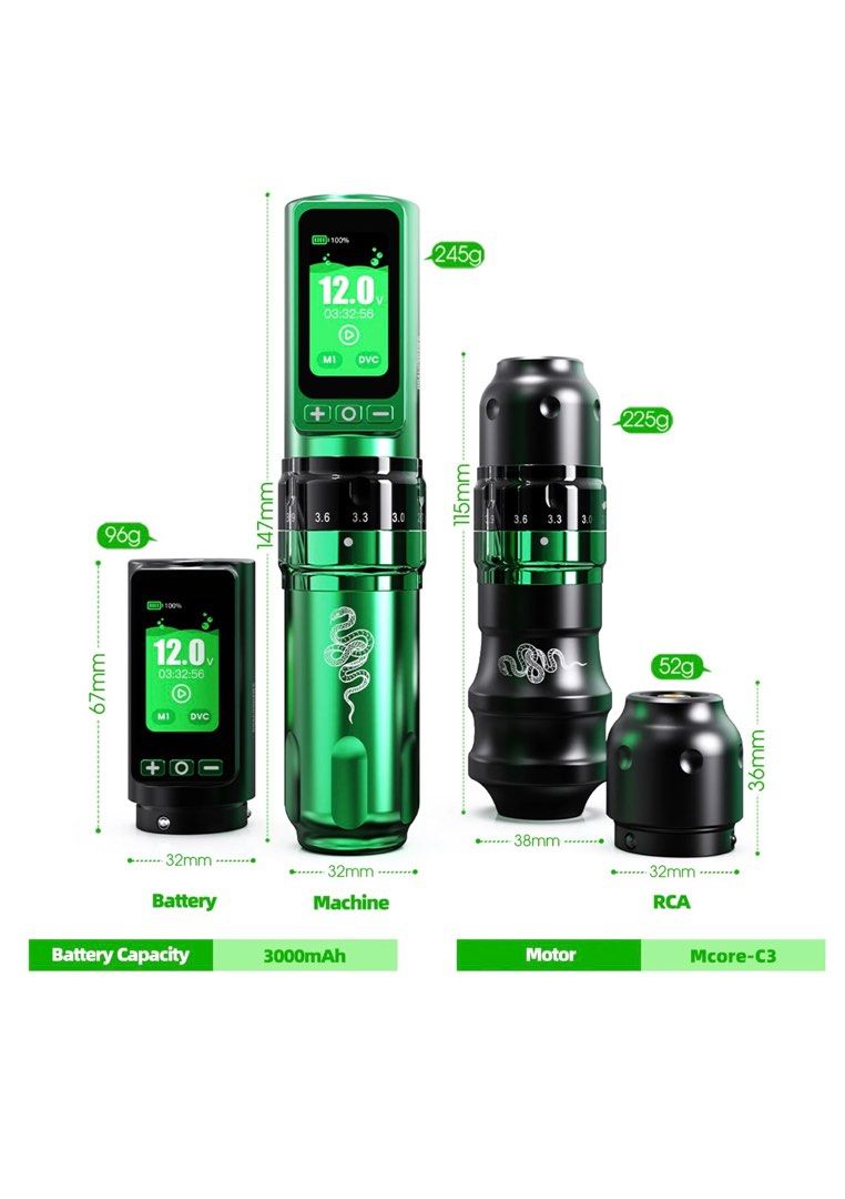 Dragonhawk Fold Pro Year of the Snake Edition Wireless Tattoo Machine ...