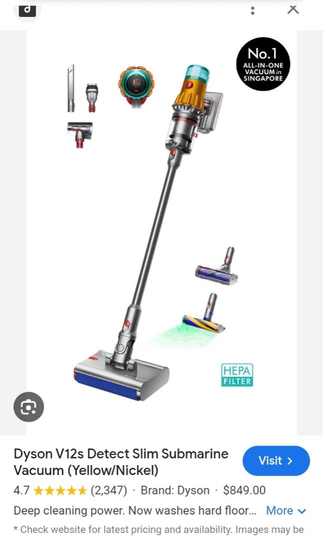 Dyson V12s Detect Slim Submarine™ Complete HEPA Brand New+ 2 years ...